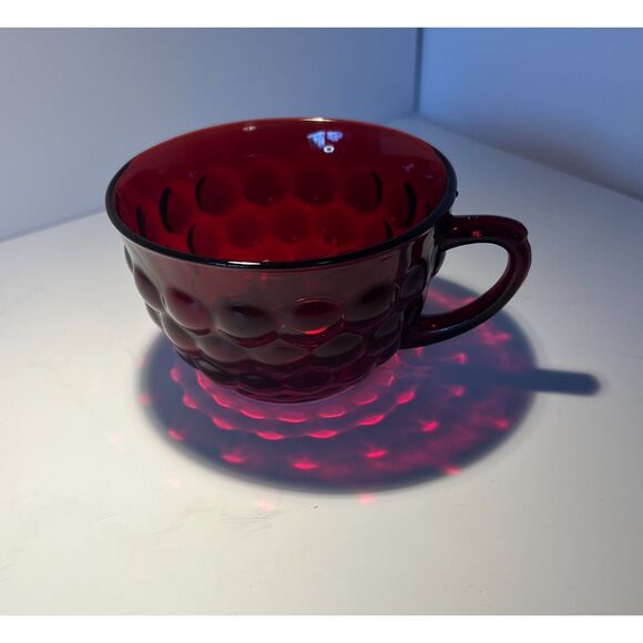 Anchor Hocking | Dining | Anchor Hocking Ruby Red Bubble Coffee Cup ...